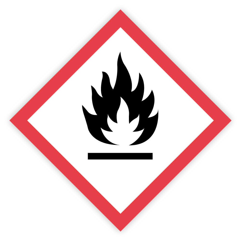 Gevaarsetiketten GHS 02 Ontvlambaar - Flammable - Formaat 25 x 25 cm ...